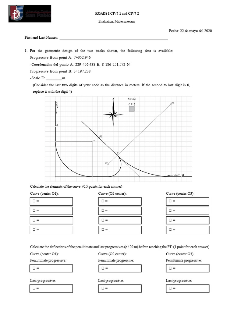 Midterm Exam: Geometric Road Design | PDF