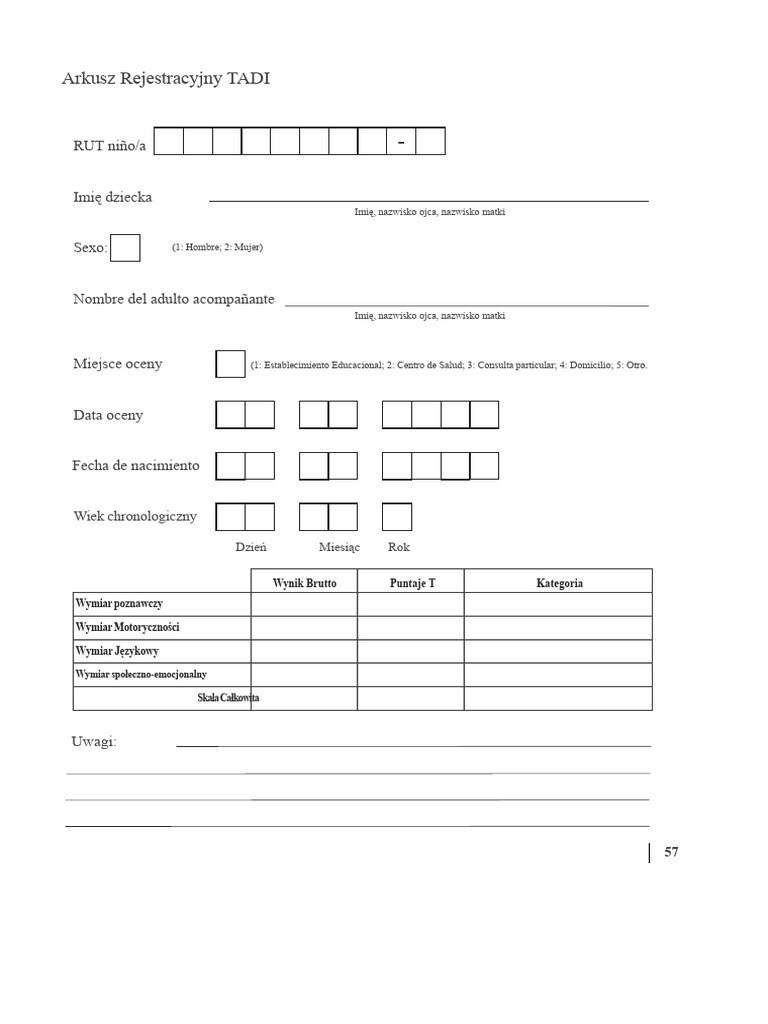 Protokół Odpowiedzi TADI | PDF