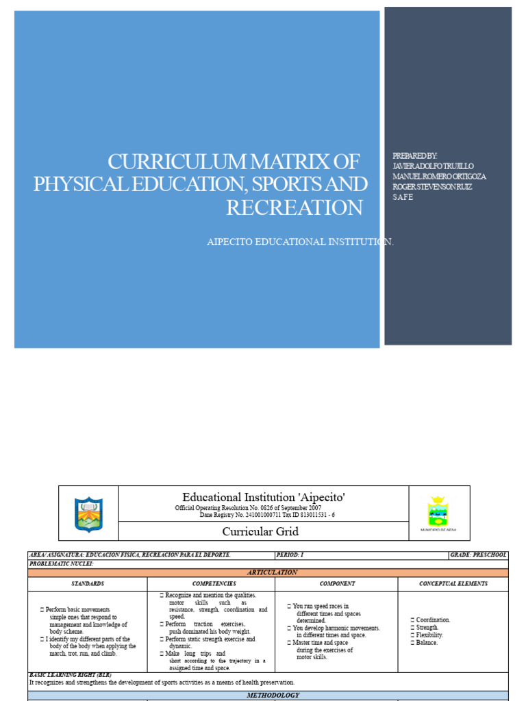 Curricular Framework For Physical Education and Sports | PDF | Physical ...