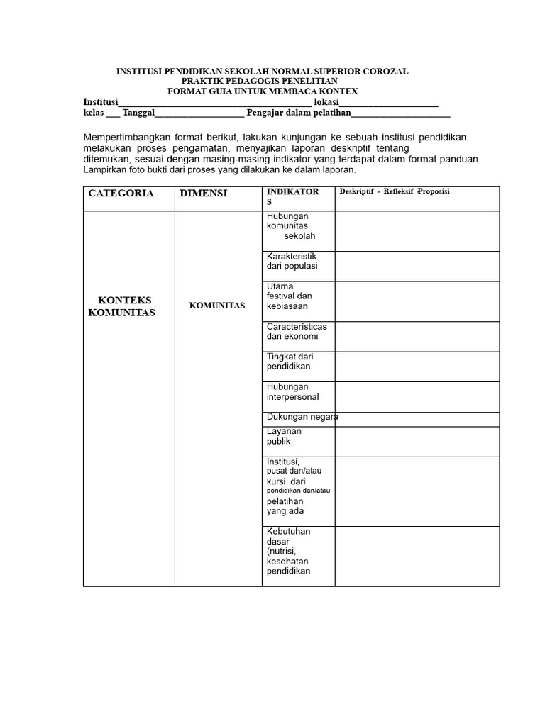 Panduan Observasi Sekolah Normal Superior | PDF