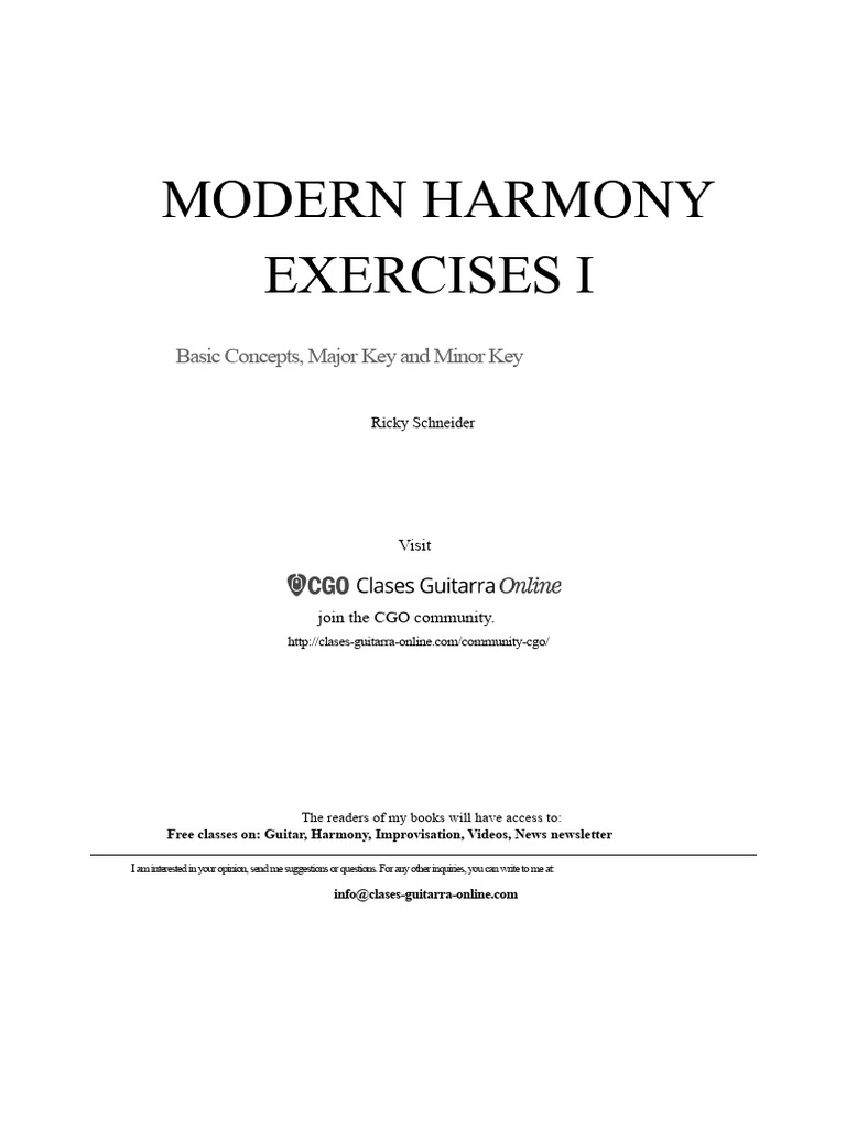 Exercises Modern Harmony | PDF | Chord (Music) | Mode (Music)
