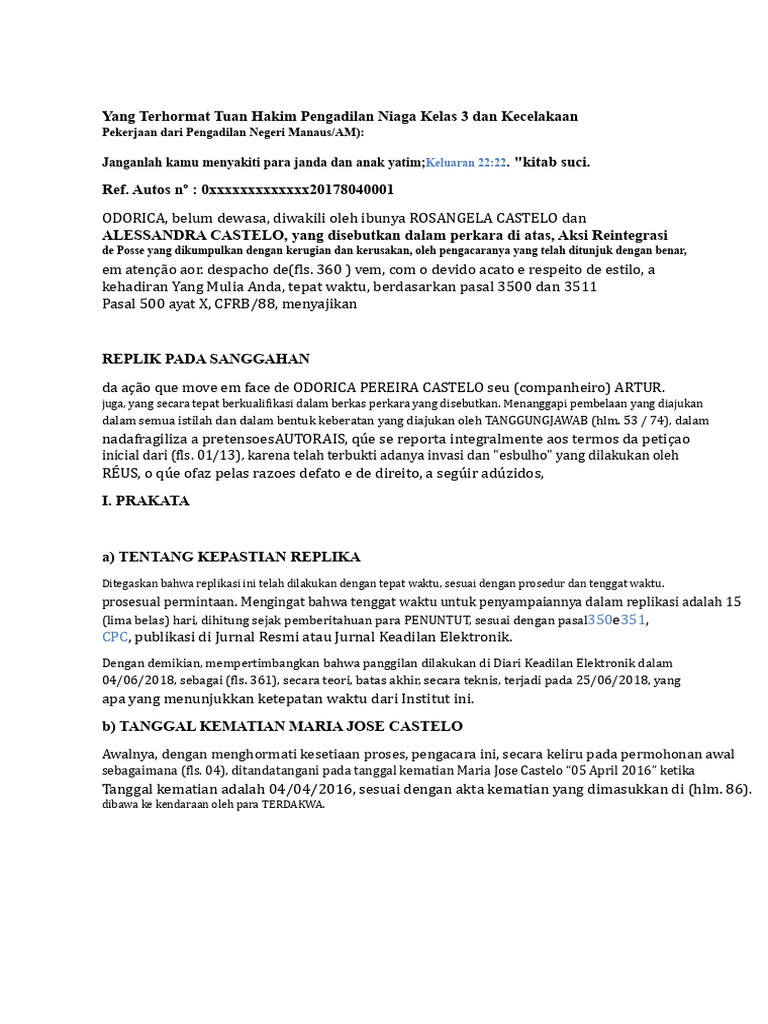 model-replika-terhadap-bantahan-dalam-tindakan-pemulihan-posisi-ncpc | PDF