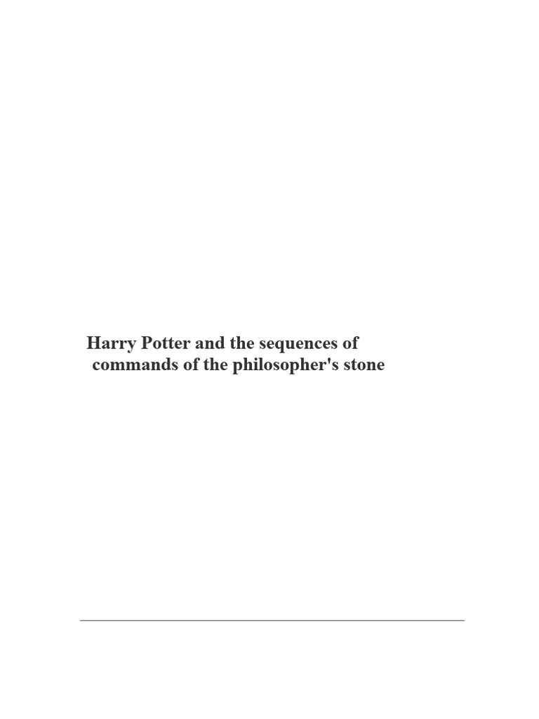 Complete Harry Potter Script: Philosopher's Stone | PDF | Harry Potter