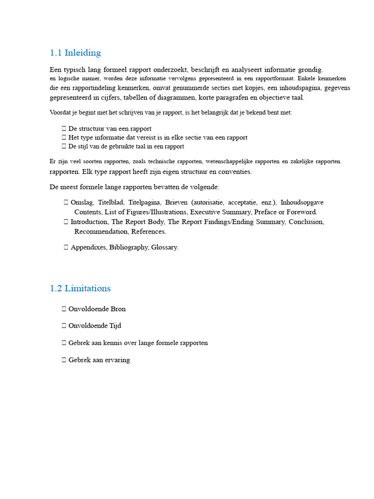 Richtlijnen voor het schrijven van lange formele rapporten | PDF