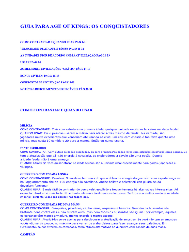 Guia AoE2 | PDF | Cavalaria | Cerco