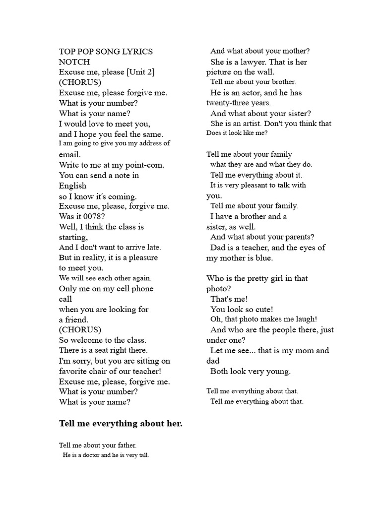 Top Pop Song Lyrics Analysis | PDF