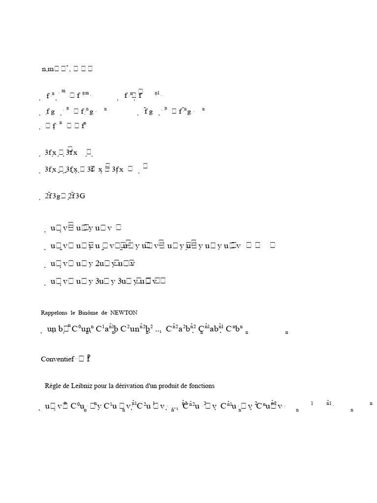 Règles de dérivation et binôme de Newton | PDF | Mathématiques | Calcul