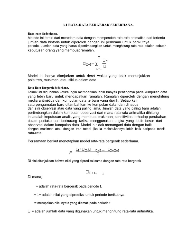 Metode Rata-Rata Bergerak | PDF