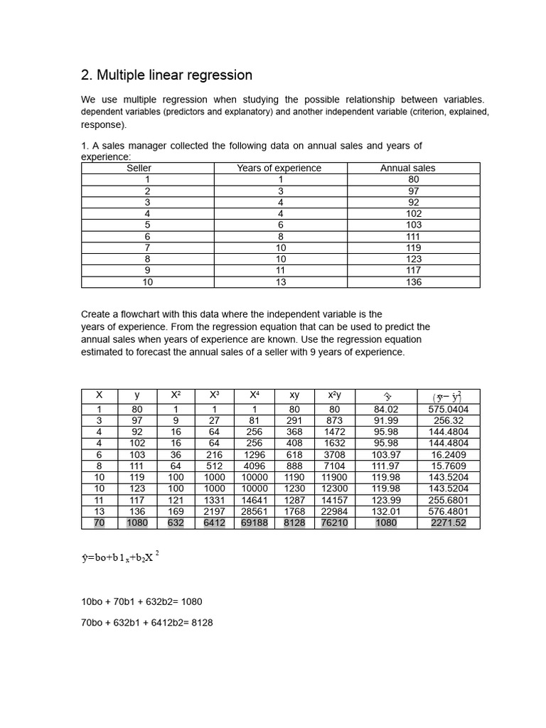Multiple Linear Regression Analysis | PDF | Linear Regression ...