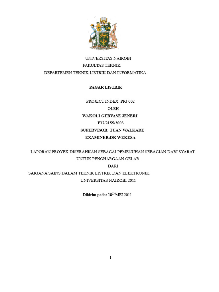 Pagar Listrik: Desain dan Analisis Kenya | PDF
