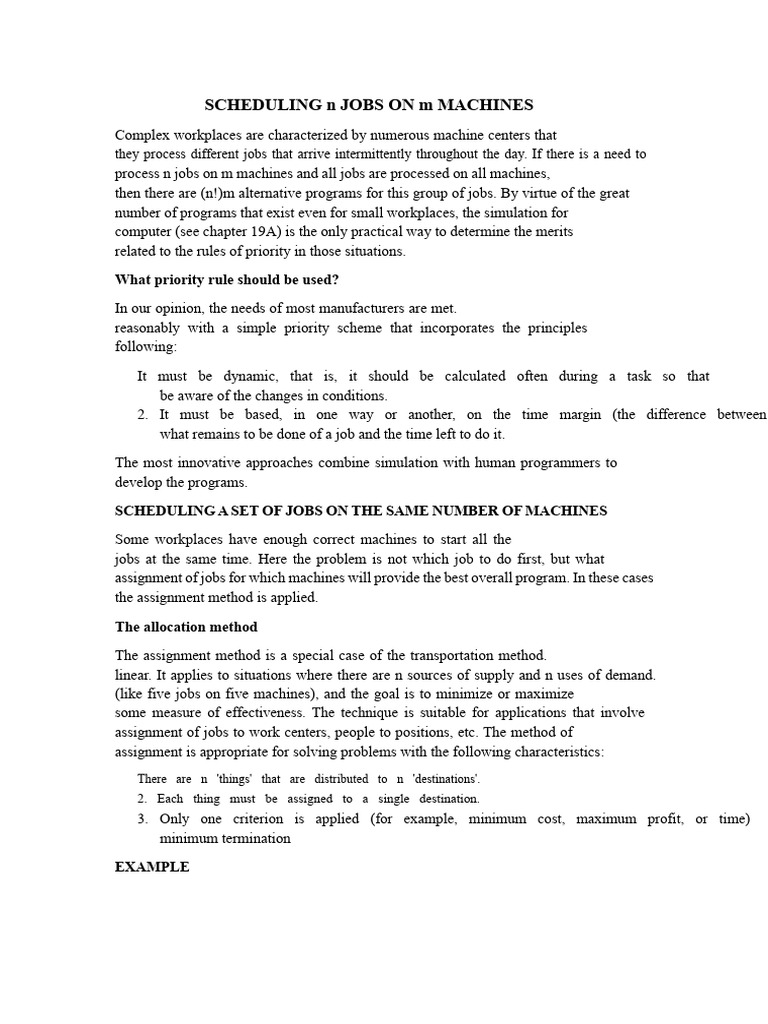 Job Scheduling on Multiple Machines | PDF | Mathematical Analysis ...