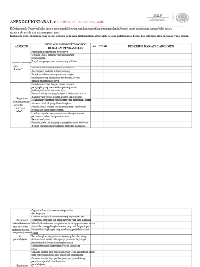 Panduan Observasi | PDF