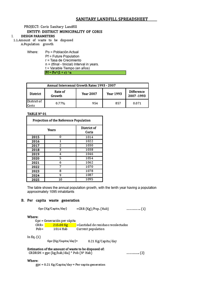 Calculation of Trenches For Sanitary Fill | PDF | Waste | Landfill