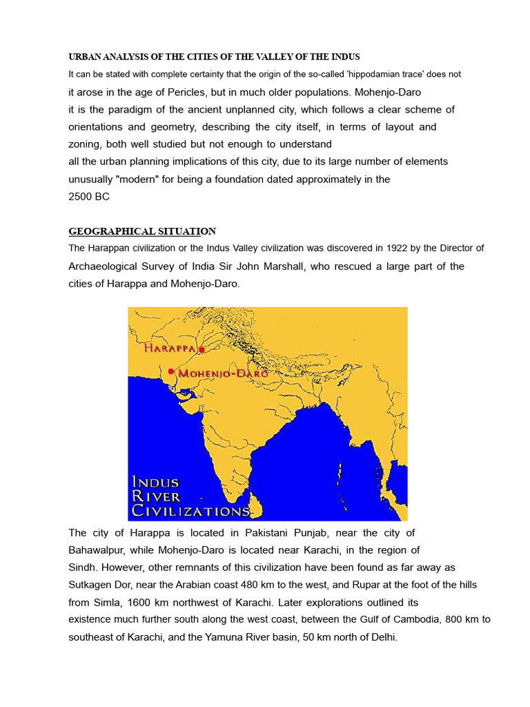 Urban Planning of Indus Valley Cities | PDF