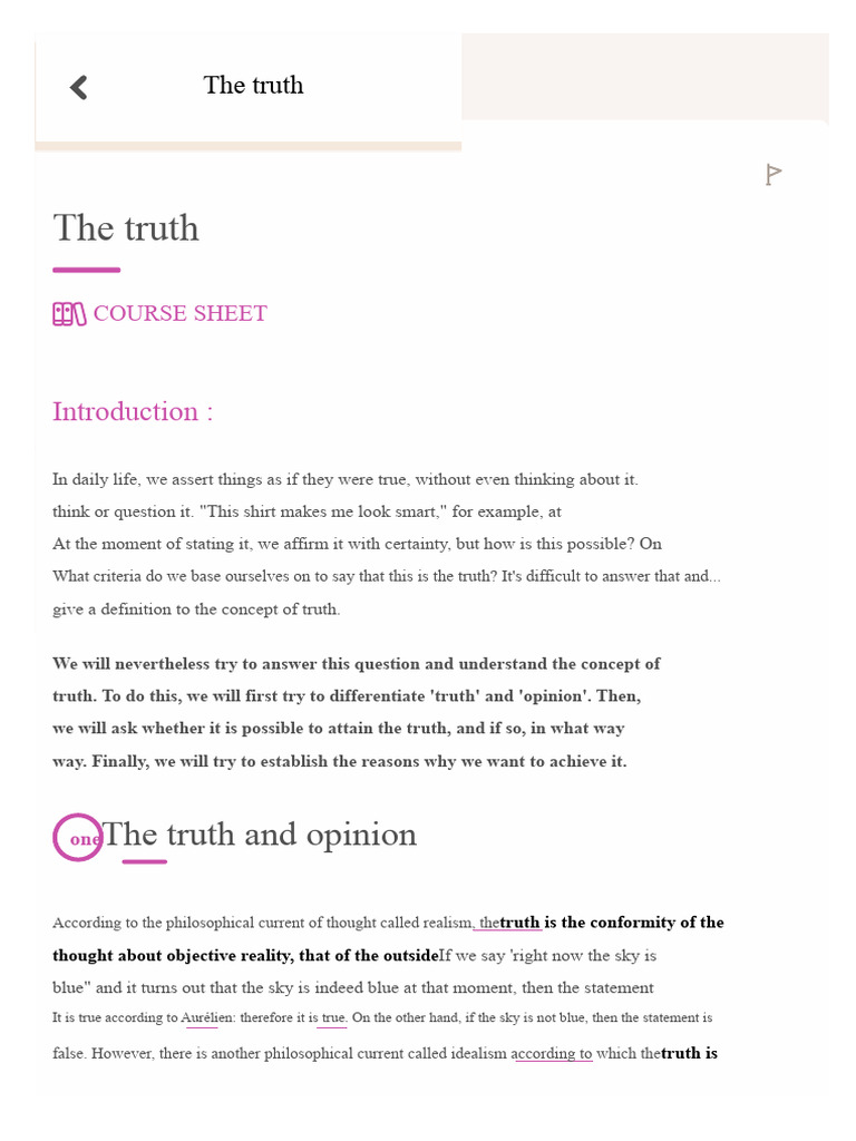Understanding Truth vs. Opinion | PDF | Truth | Argument