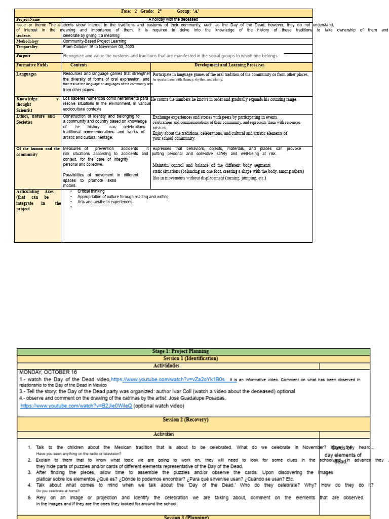 Day of The Dead Plan | PDF | Traditions