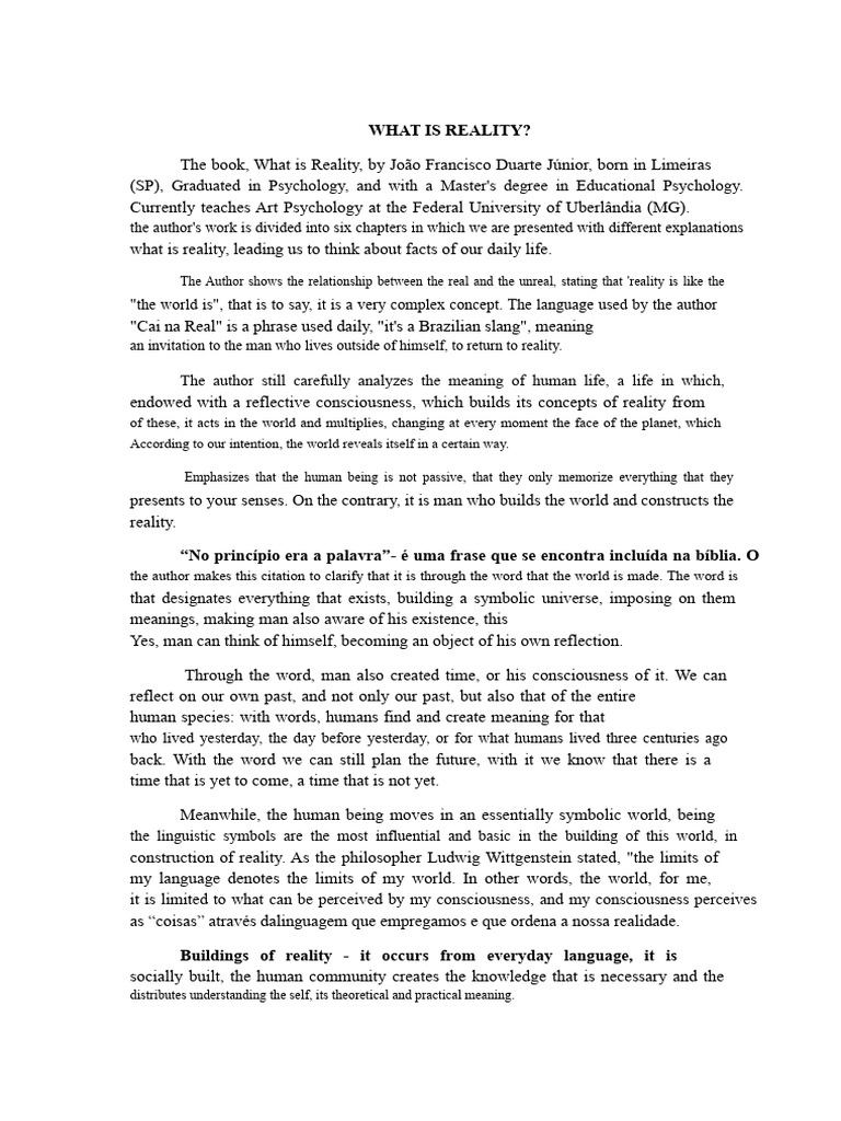 REVIEW What Is Reality | PDF | Science | Reality