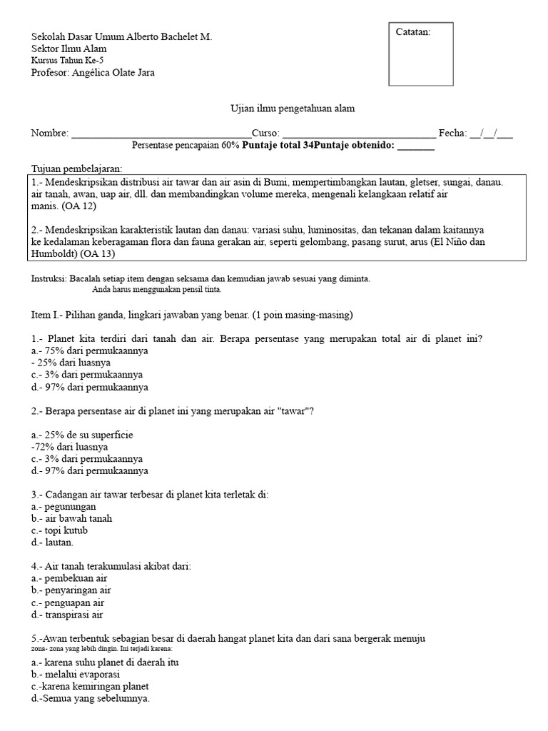 uji 5 unit air.doc | PDF