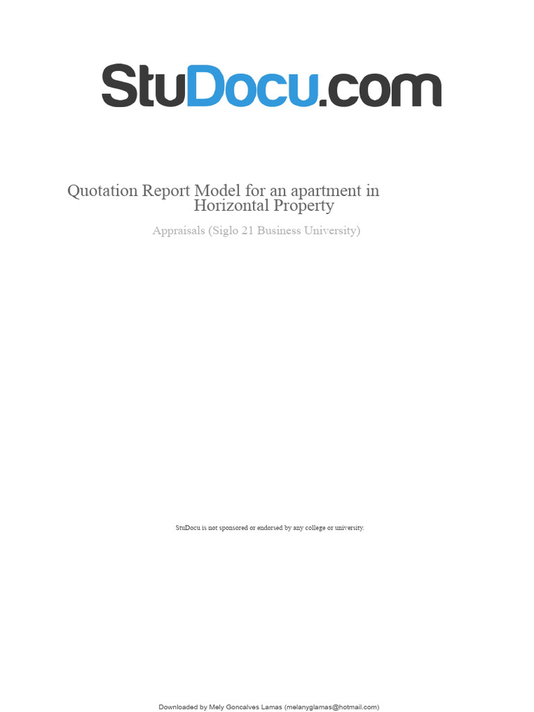 Apartment Quotation Report Model in Córdoba | PDF | Real Estate ...