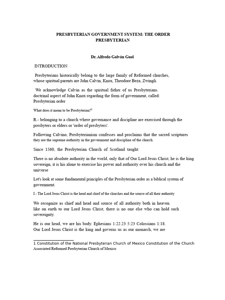 Understanding Presbyterian Church Governance | PDF | Elder ...