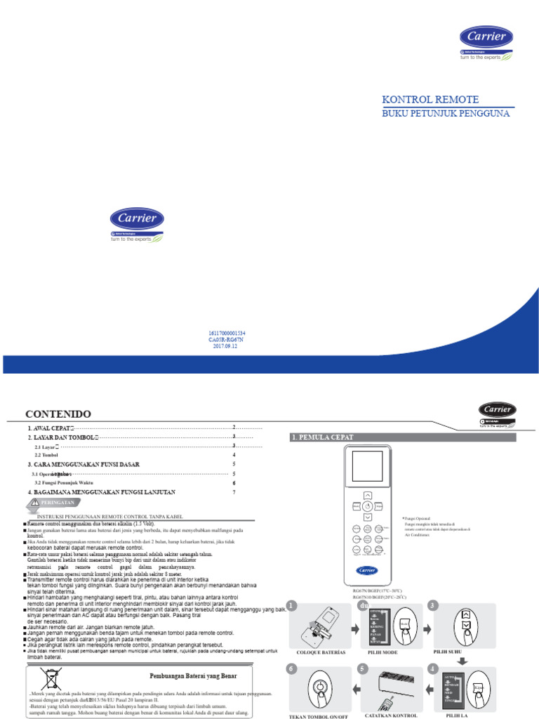 Panduan Penggunaan Remote Control AC | PDF