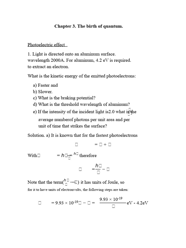 Modern Physics (Chapter 3) Eheh | PDF | Photoelectric Effect | Electronvolt