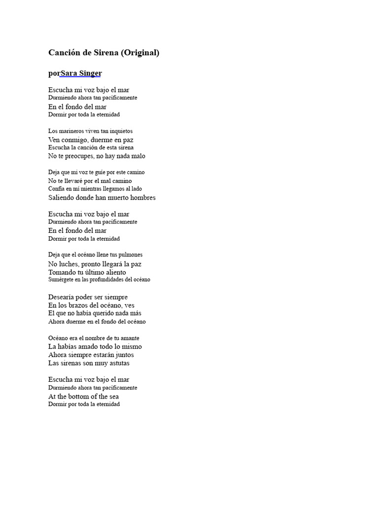 Canción de Sirena | PDF