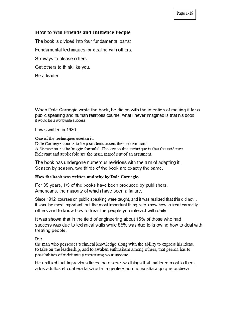 How To Win Friends and Influence People Book | PDF | Psychology ...