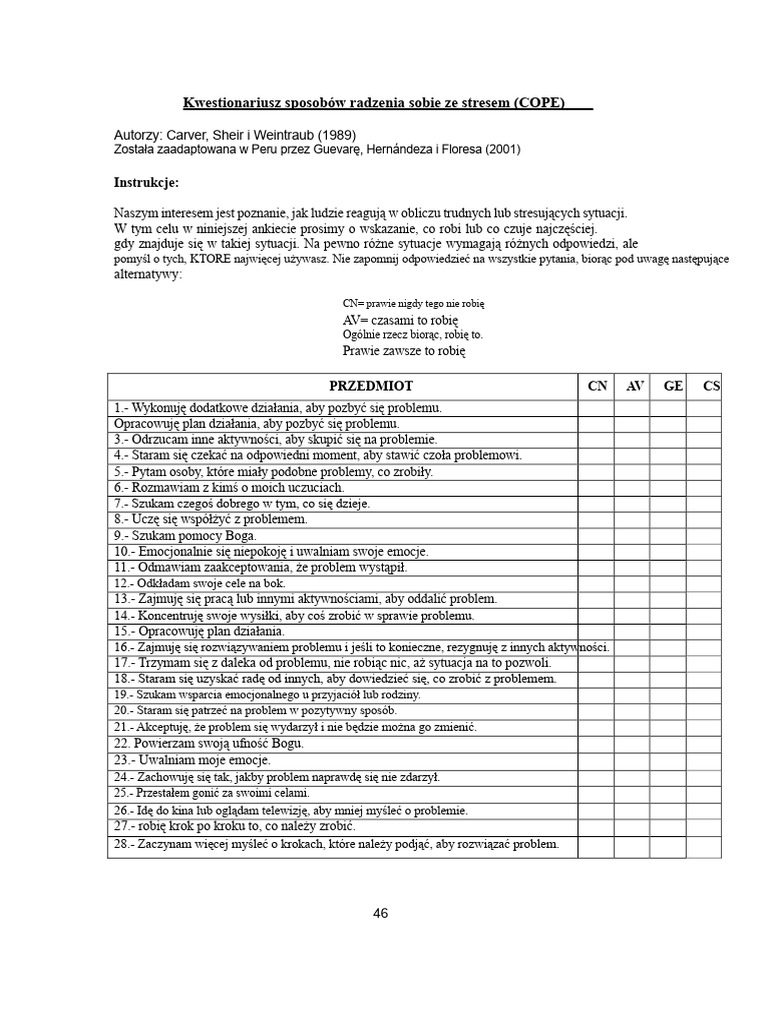 Radzenie sobie ze stresem | PDF