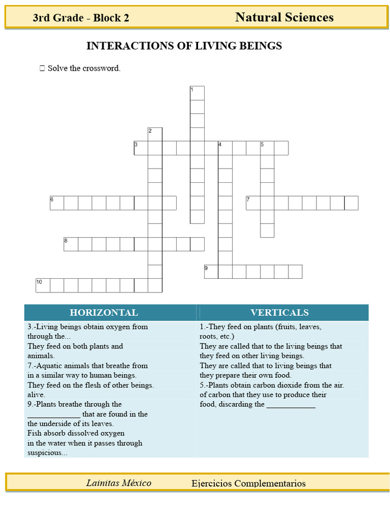 3rd Grade - Science - Interactions of Living Beings | PDF