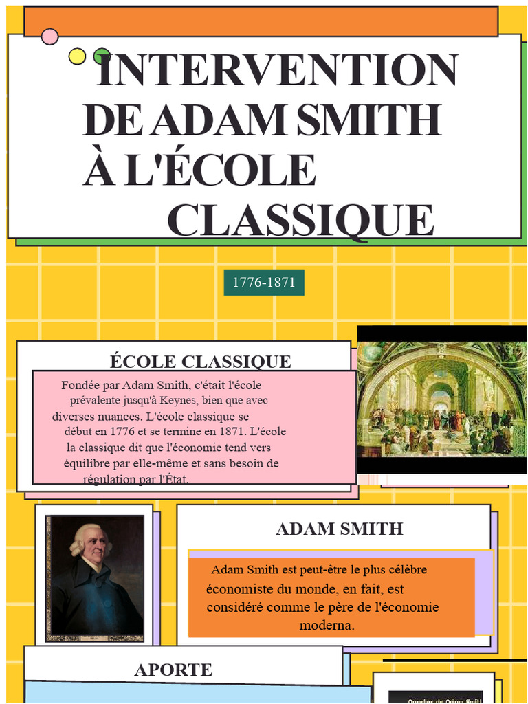 Adam Smith et l'École Classique (1776-1871) | PDF