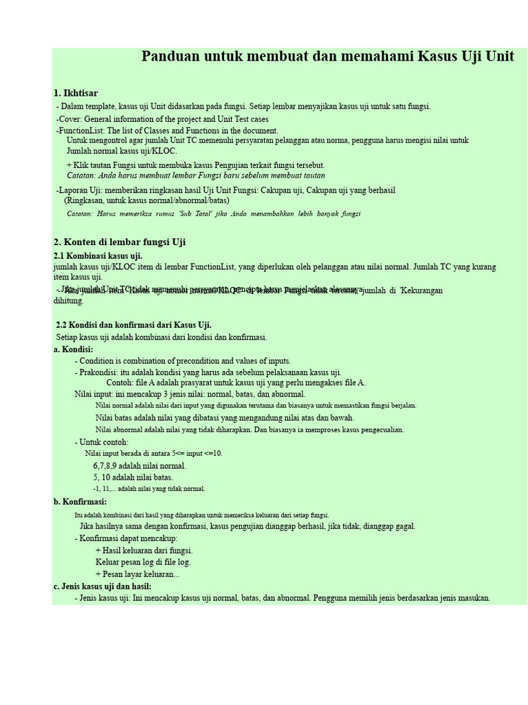 Template - Case Uji Unit | PDF