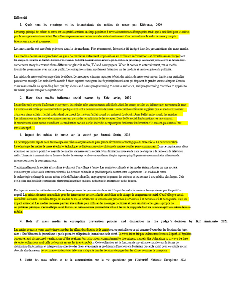 Impact des médias de masse sur la société | PDF | Média de masse ...