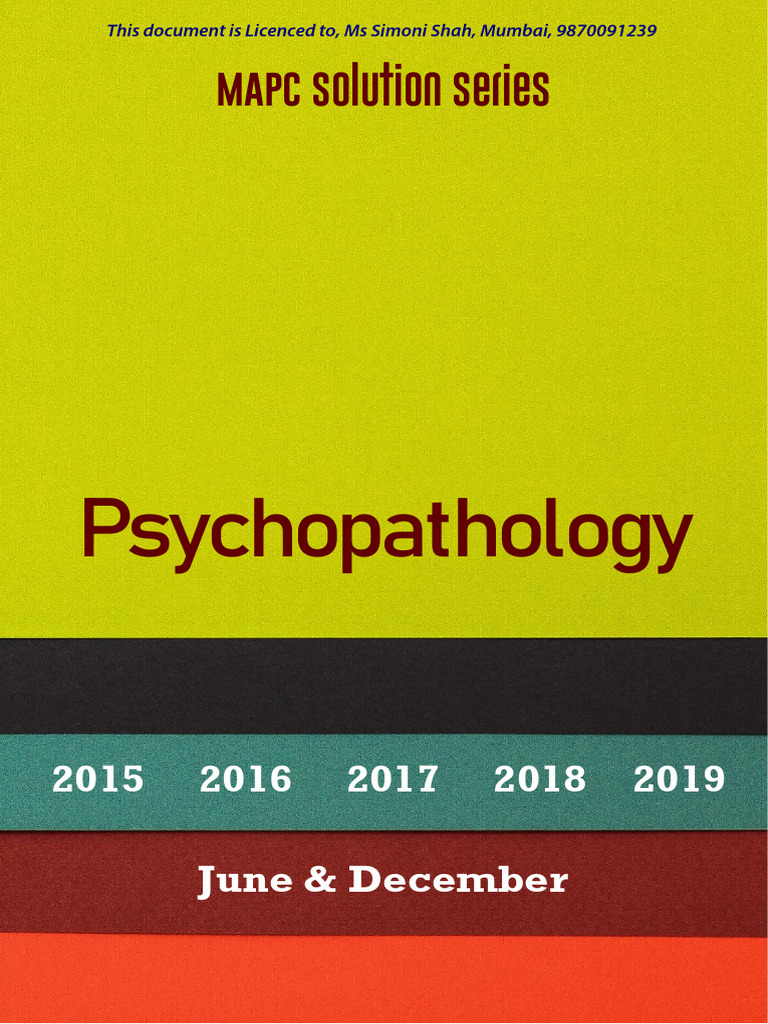MSS 011 June 20 Exam-Unlocked | PDF | Phobia | Dissociation (Psychology)