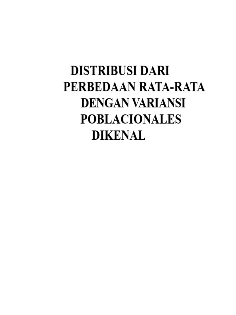 Distribusi Sampel Perbedaan Rata-Rata PDF | PDF