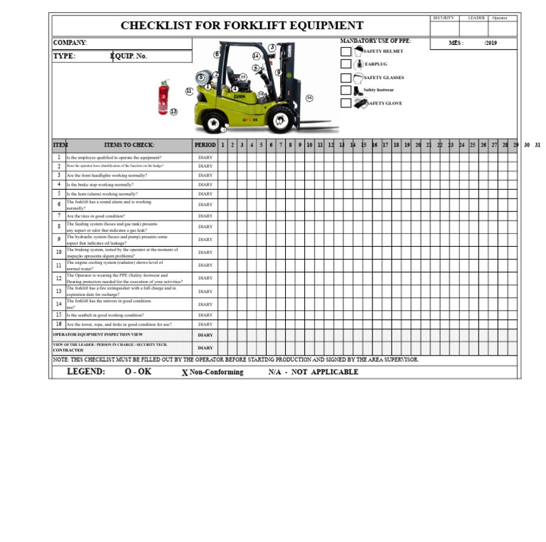 Check - Forklift List | PDF