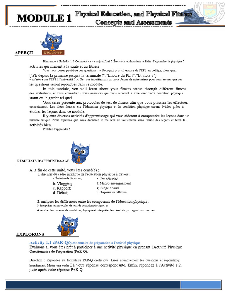 Éducation Physique : Importance et Évaluations | PDF | Éducation ...