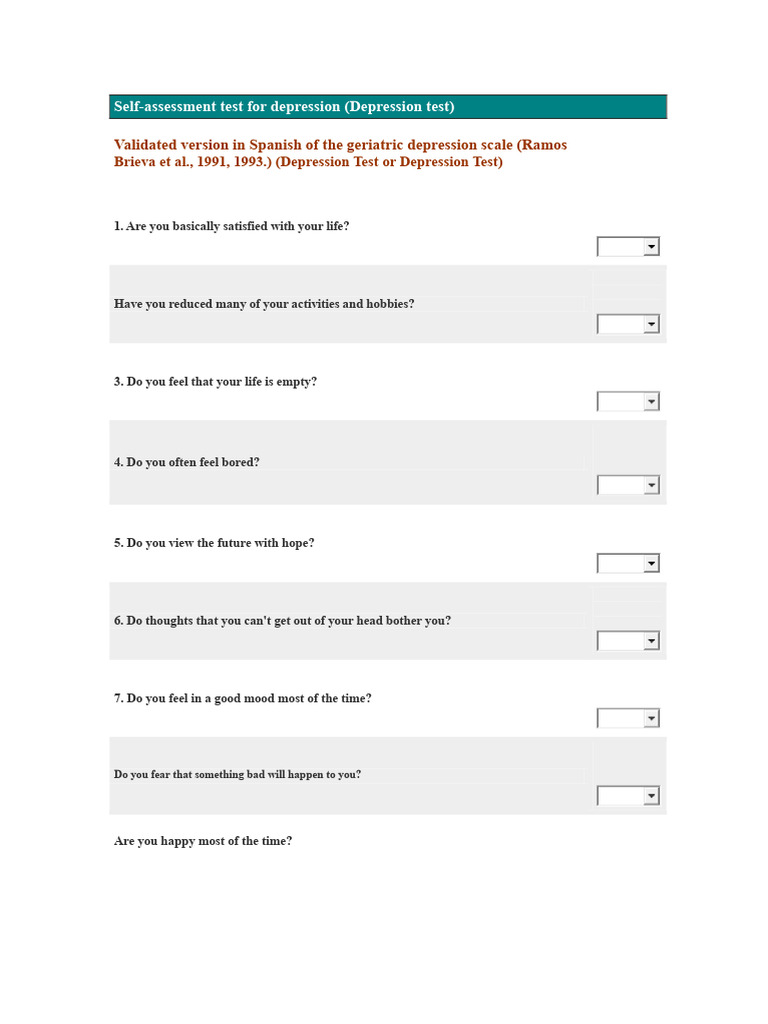 Depression Test | PDF