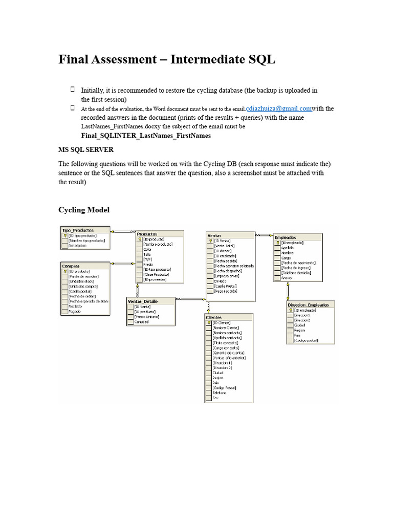 Final Exam Intermediate SQL | PDF | Sql | Parameter (Computer Programming)