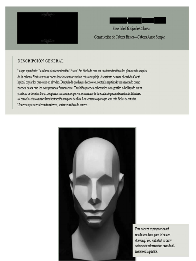 Dibujo de Cabeza: Técnica Asaro Simple | PDF