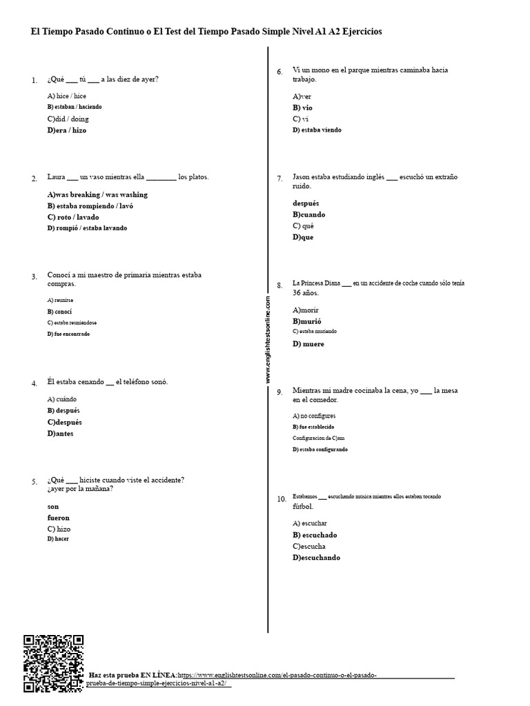 Pasado Continuo - Pasado Simple | PDF