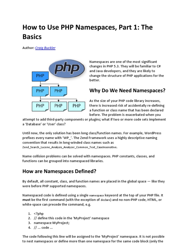 How To Use PHP Name Spaces | PDF | Namespace | Php