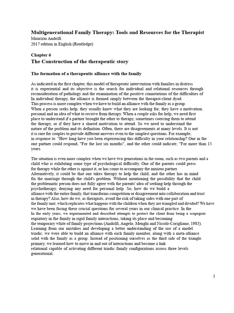 Multigenerational Family Therapy - Tools and Resources For The ...