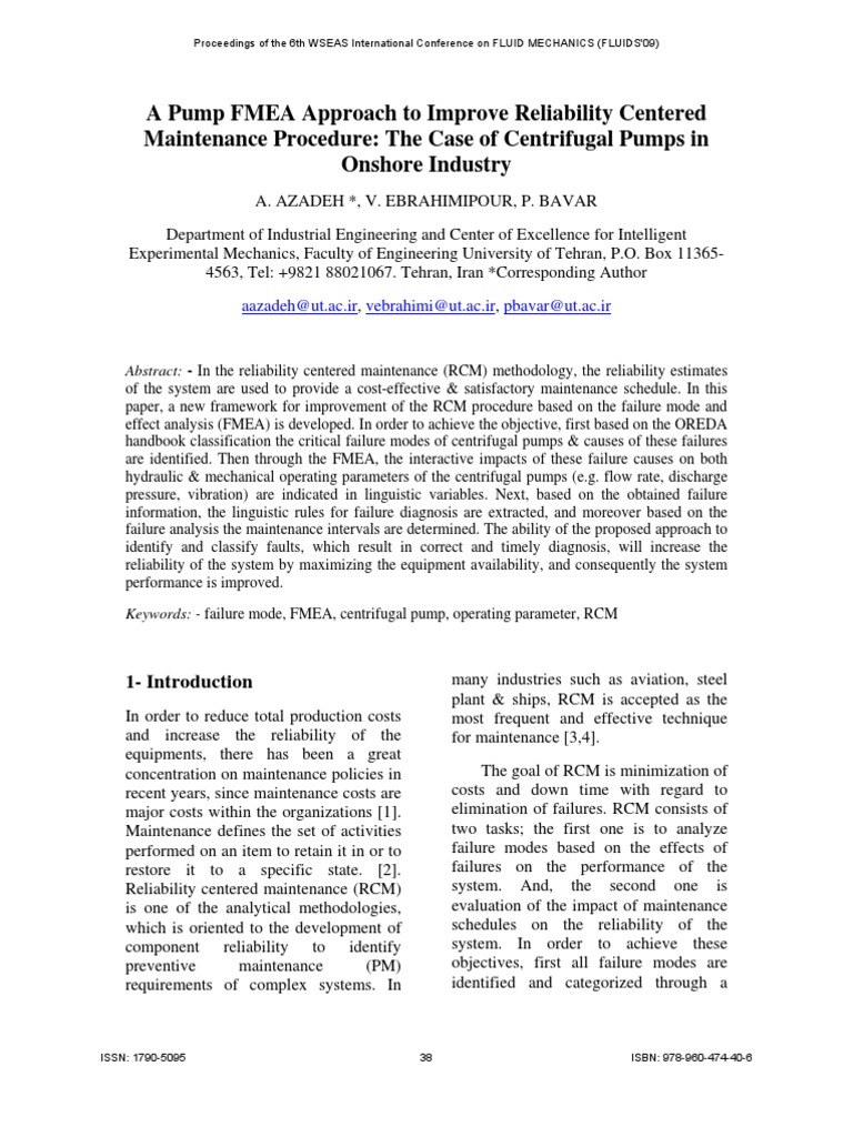 Fmea Pump | PDF | Pump | Reliability Engineering