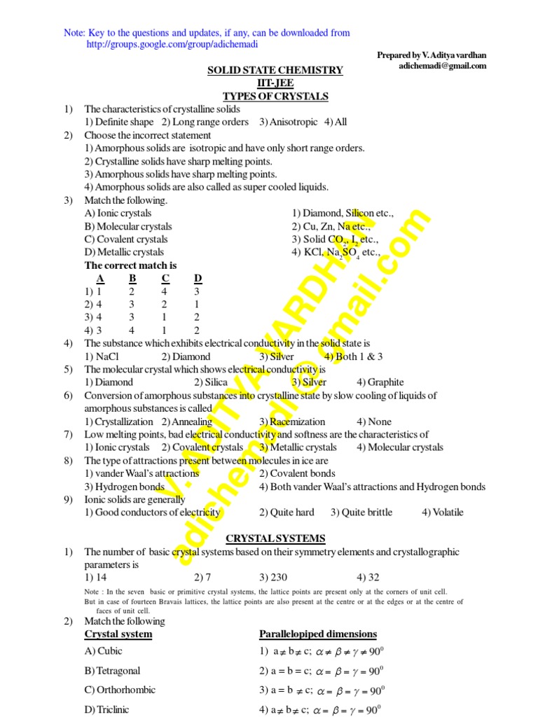 Introduction To Solid State IIT | PDF | Crystal Structure | Ion