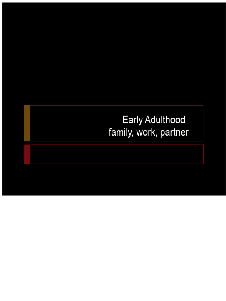 Navigating Early Adulthood: Roles & Changes | PDF | Marriage | Intimate ...