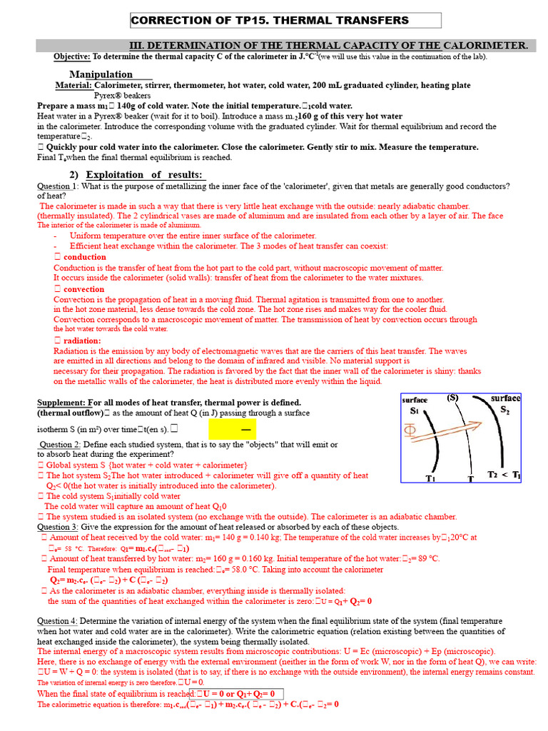 TSP1SP3Ch14T17-correction TP15 Calorimetry | PDF | Heat | Heat Transfer