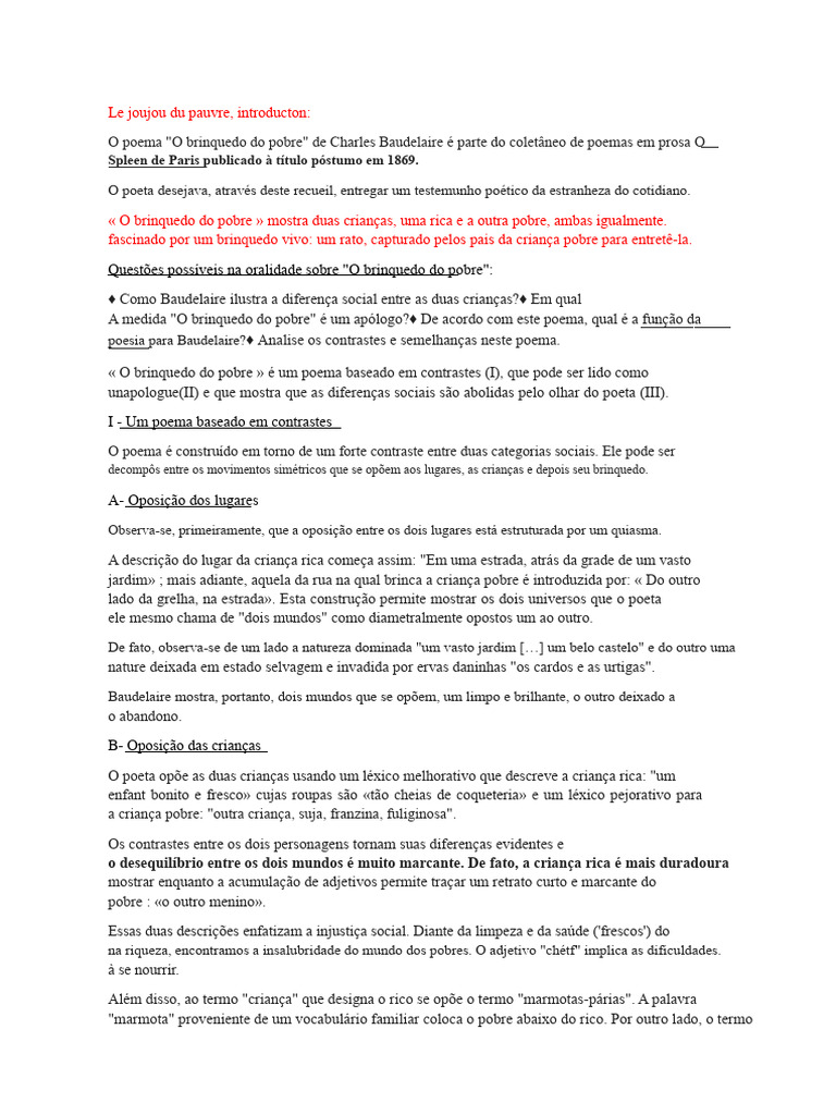 O brinquedo do pobre Baudelaire | PDF | Brinquedos | Charles Baudelaire