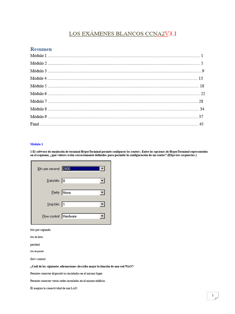 EXAMEN BLANCO CCNA2.pdf | PDF | Enrutador (Computación) | Dirección IP