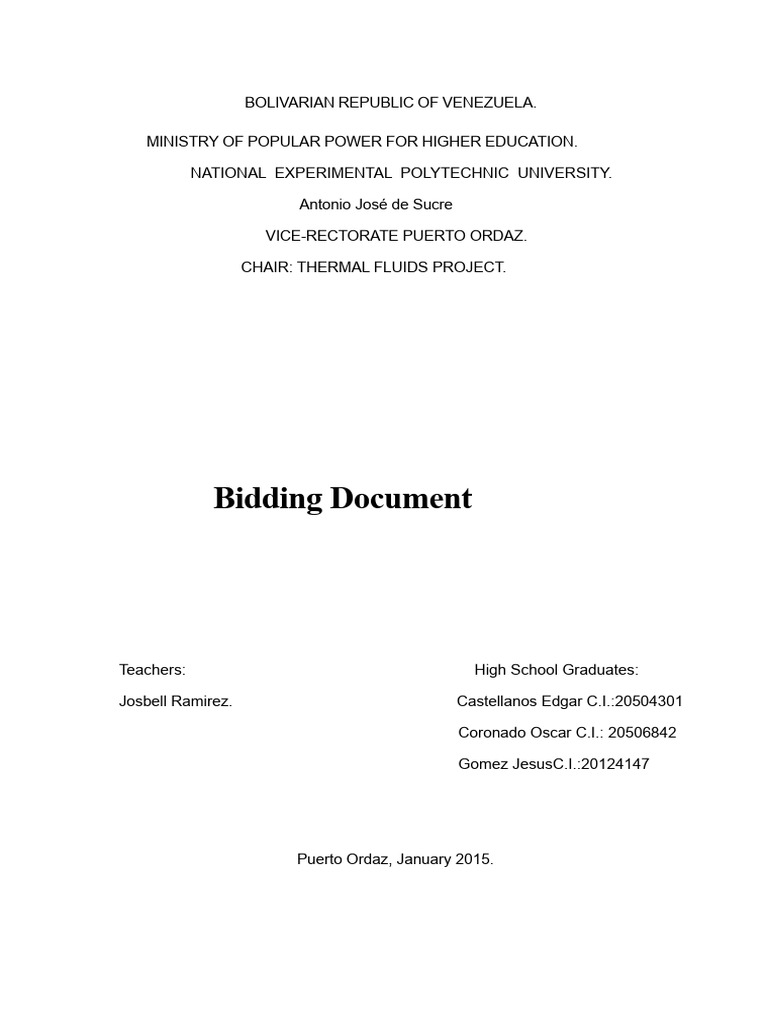 Summary of The Bidding Document | PDF